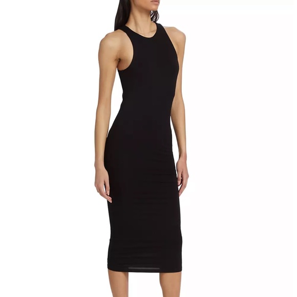 Good American | Dresses | Good American Black Ribbed Bodycon Dress ...